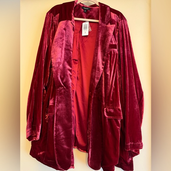torrid | Jackets & Coats | Torrid Red Velvet Blazer | Poshmark
